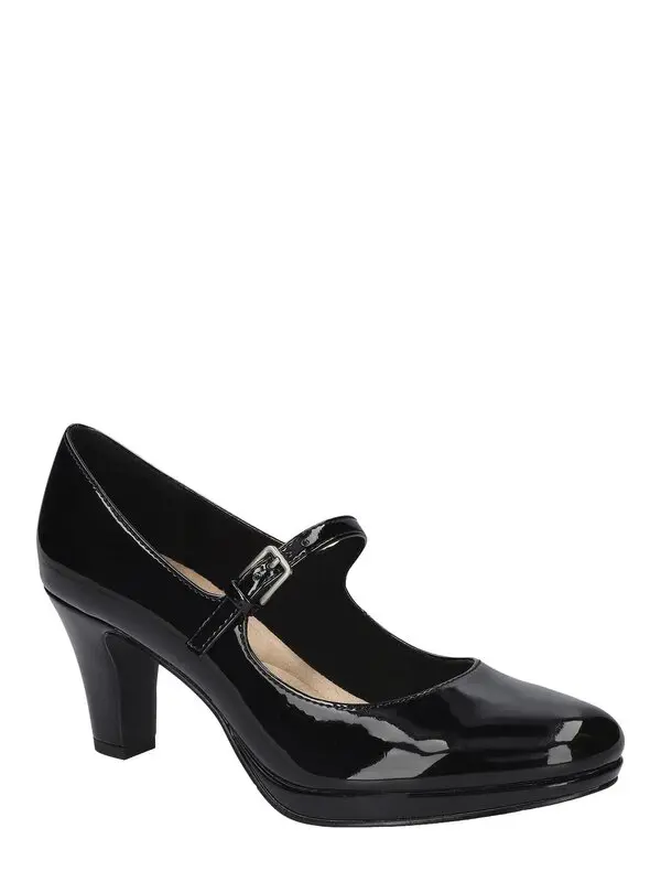 EASY WORKS BY EASY STREET Zest Mary Jane Platform Pumps - Black Patent