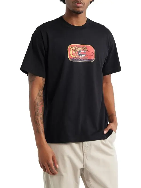 Carhartt Work In Progress Sardinas Organic Cotton Graphic T-shirt - Black