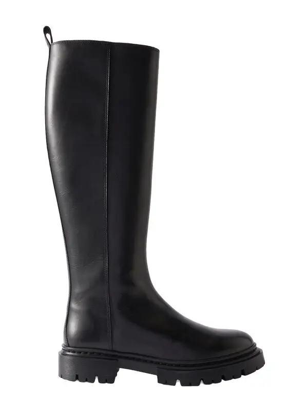 Staud Henry Leather Knee Boots - Black