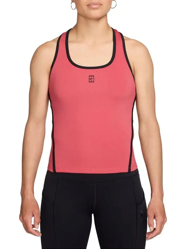 Nike Dri-fit Rib Tank Top - Sea Coral/black