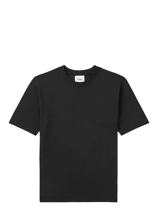 DRAKE'S Hiking Slim-fit Cotton-jersey T-shirt - Black