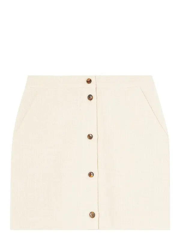 BLAZÉ MILANO Missy Appaloosa Cotton-blend Tweed Mini Skirt - Cream