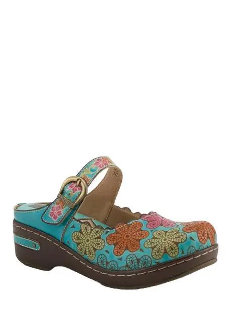 SPRING STEP SHOES Flochino Clog - Turquoise Multi
