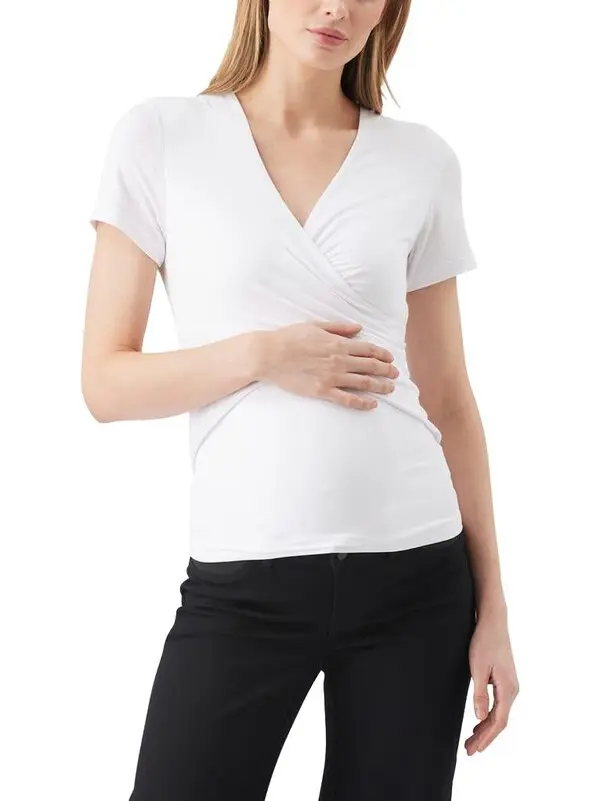 RIPE MATERNITY Luxe Knit Embrace Nursing Tee - White