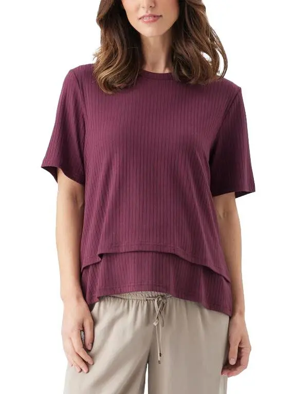 RIPE MATERNITY Mike Rib Nursing Top - Maroon