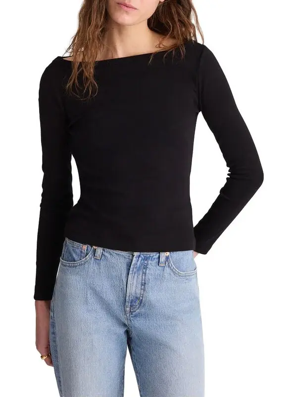 Madewell 90s Compact Cotton Boatneck T-shirt - Jet Black