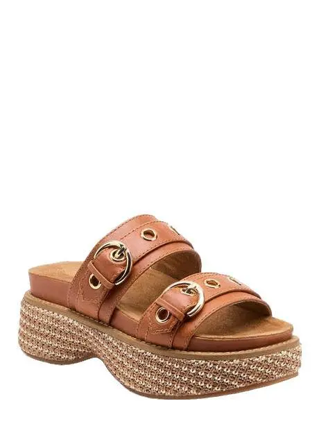 KELSI DAGGER BROOKLYN Penny Platform Slide Sandals - Auburn