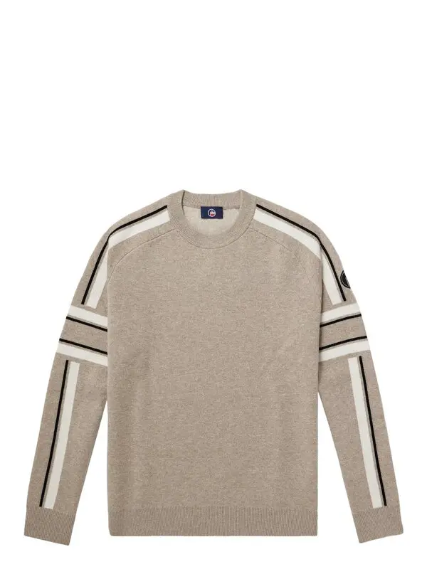 Fusalp Spectavia Logo-appliquéd Wool And Cashmere-blend Jacquard Sweater - Neutrals