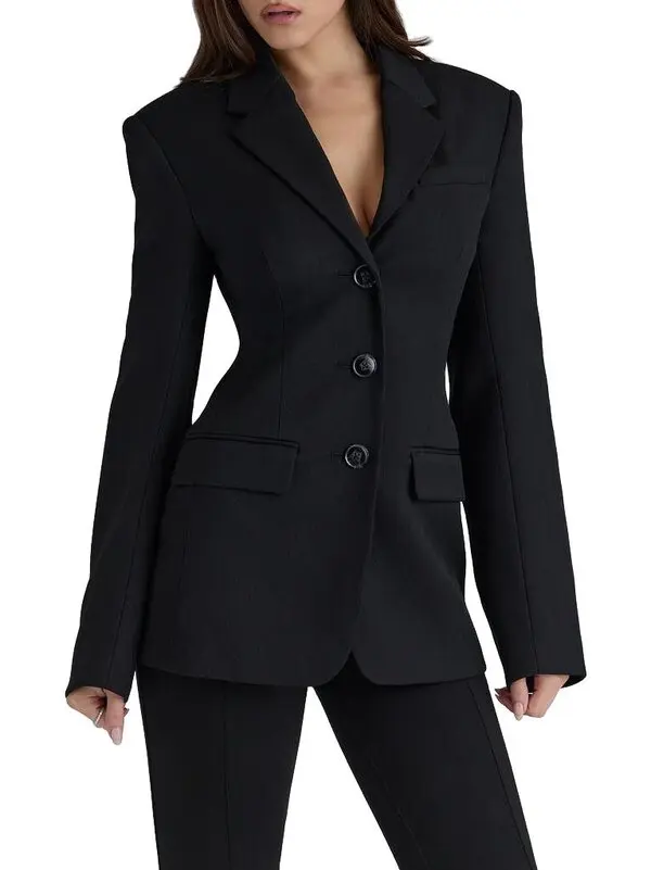 House Of Cb Luella Hourglass Crepe Jacket - Black