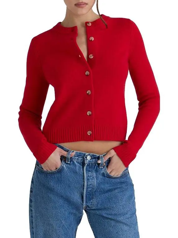 House Of Cb Merino Wool And Cashmere Cardigan - Red