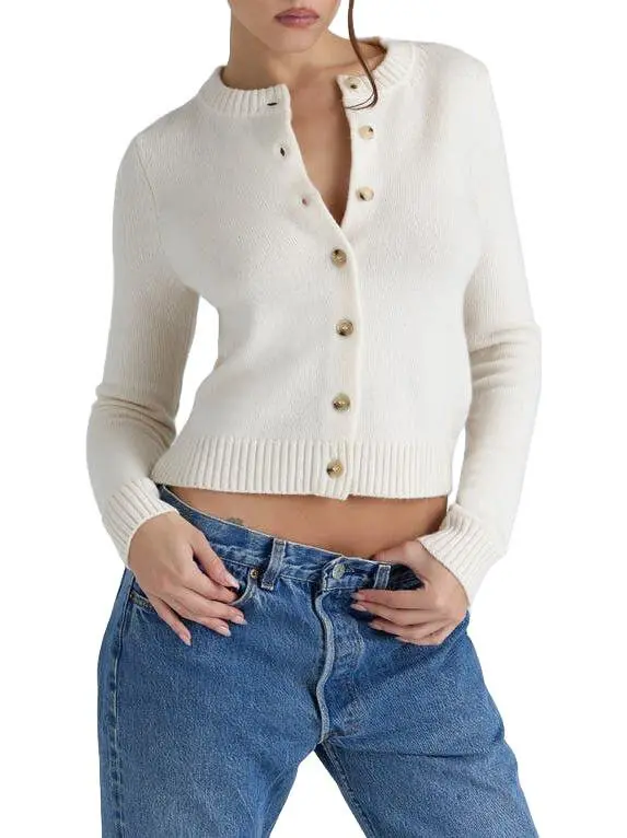 House Of Cb Merino Wool & Cashmere Cardigan - Cream