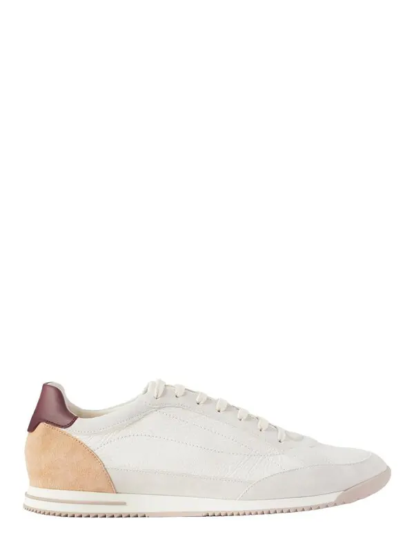 Brunello Cucinelli Suede And Leather Sneakers - White