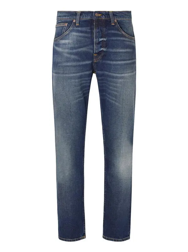 Nudie Jeans Solid Ollie Slim-fit Straight-leg Jeans - Blue