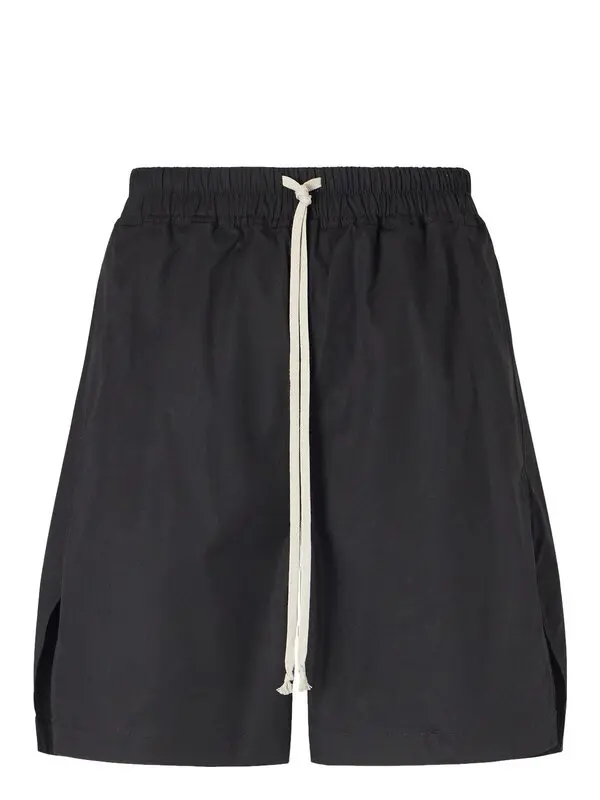 Rick Owens Straight-leg Cotton-blend Poplin Shorts - Black