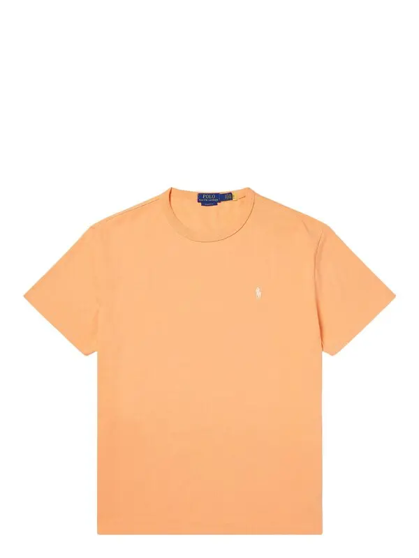 Polo Ralph Lauren Logo-embroidered Cotton-jersey T-shirt - Orange