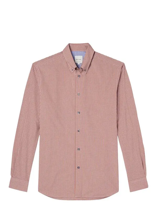 Paul Smith Button-down Collar Checked Cotton-poplin Shirt - Pink