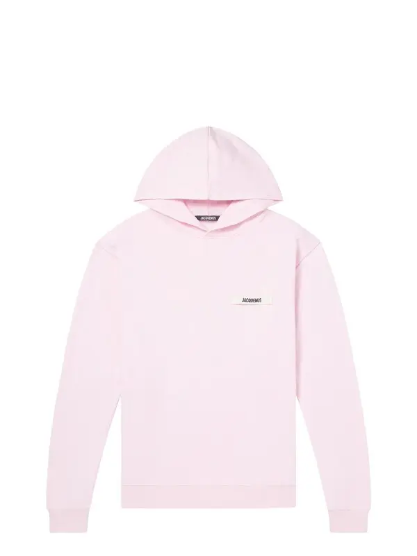 Jacquemus Logo-appliquéd Cotton-jersey Hoodie - Pink