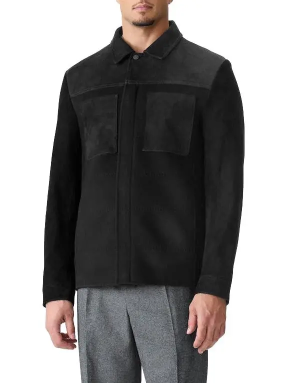 Mackage Wylder Mixed Media Shirt Jacket - Black-black