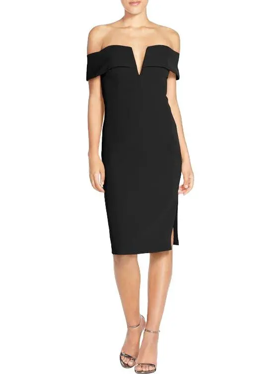 Bardot Candice Crepe Midi Dress - Black