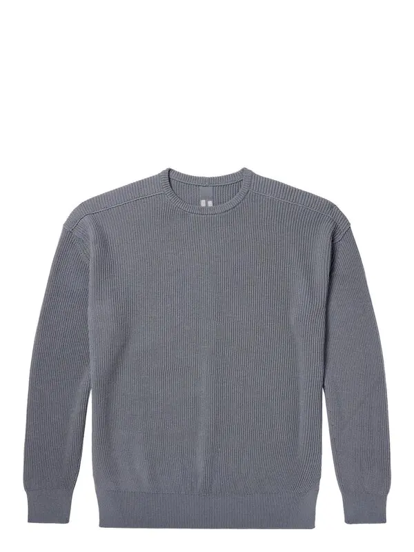 Rick Owens Jumbo Ribbed Virgin Wool Sweater - Gray