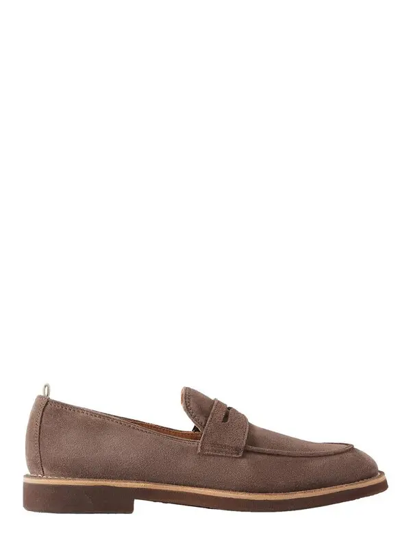 Officine Creative Opera 001 Suede Penny Loafers - Brown
