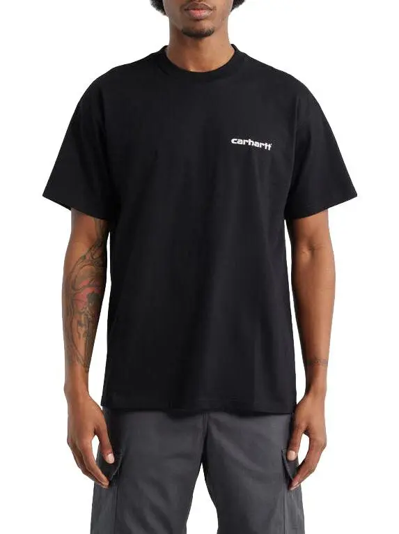 Carhartt Work In Progress Archive Lines Organic Cotton Graphic T-shirt - Black