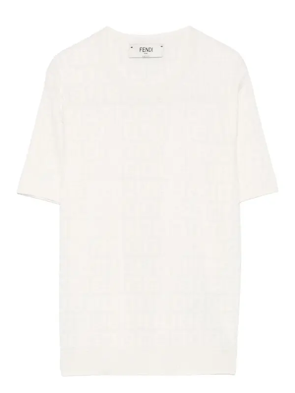Fendi Ff Knitted Sweater - White