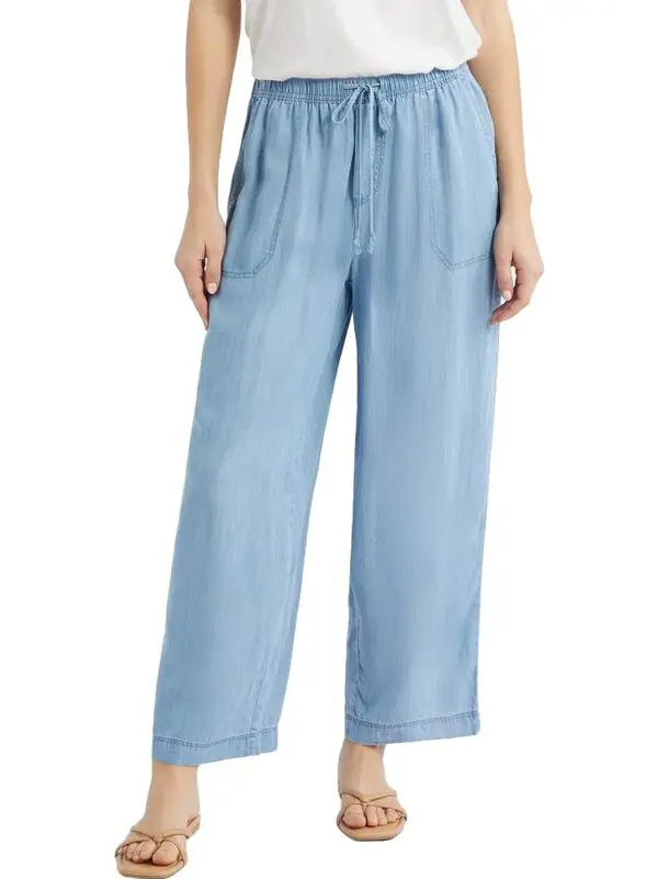 BEACHLUNCHLOUNGE Inaya Chambray Ankle Pants - Light Wash