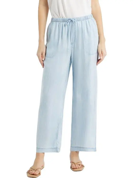 BEACHLUNCHLOUNGE Asthin Chambray Drawstring Pants - Bleach Wash