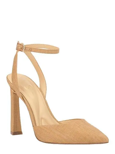 Jessica Simpson Ocanna Ankle Strap Pointed Toe Pumps - Natural