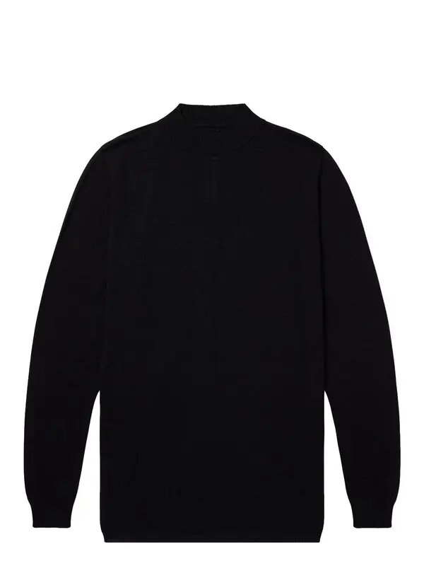 Rick Owens Level Lupetto Cashmere Sweater - Black