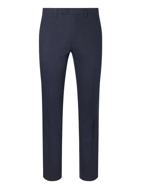 Boglioli Tapered Lyocell And Cotton-blend Twill Suit Trousers - Blue