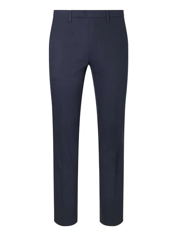 Boglioli Tapered Lyocell And Cotton-blend Twill Suit Trousers - Navy