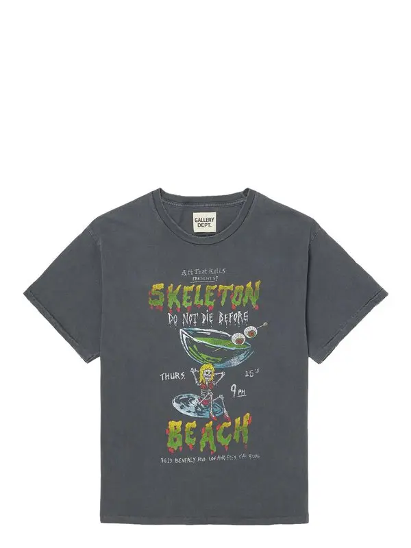 GALLERY DEPT. Don't Die Printed Distressed Cotton-jersey T-shirt - Gray