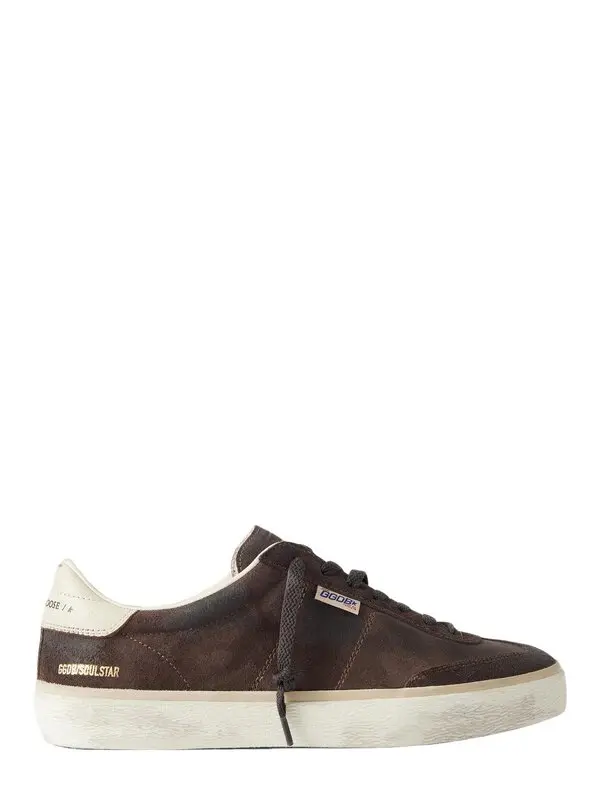 Golden Goose Soul Star Leather-trimmed Suede Sneakers - Brown
