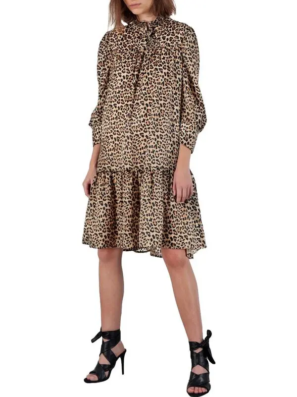 BIRGITTE HERSKIND Liva Pard Burnout Shift Dress - Leo