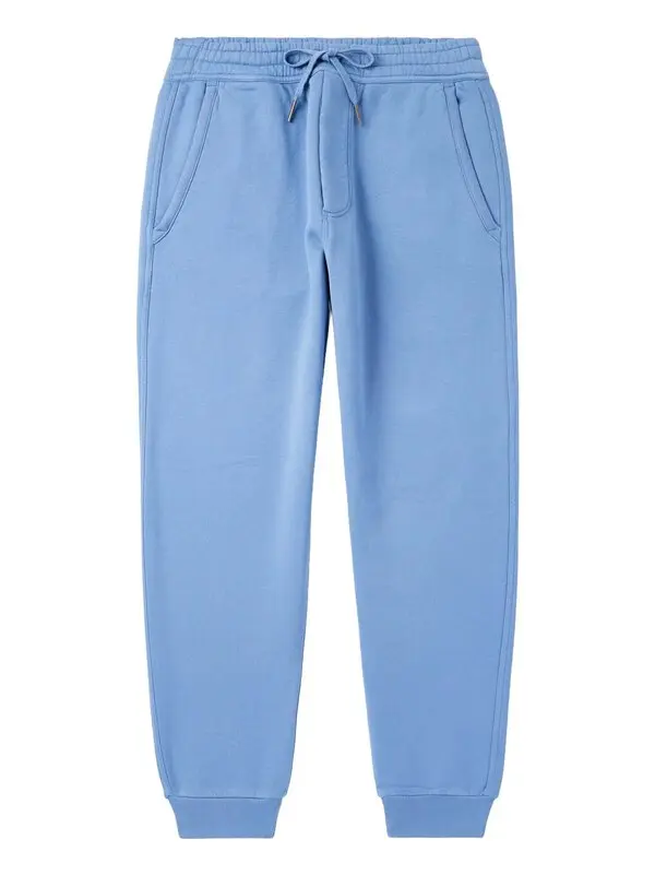 TOM FORD Tapered Cotton-jersey Sweatpants - Blue