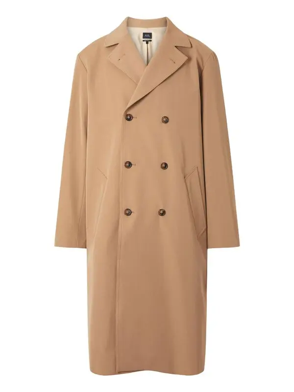 A.p.c. Double-breasted Twill Trench Coat - Beige