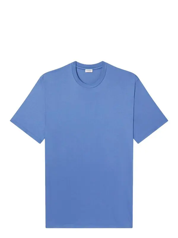 Zimmerli Sea Island Cotton-jersey T-shirt - Blue