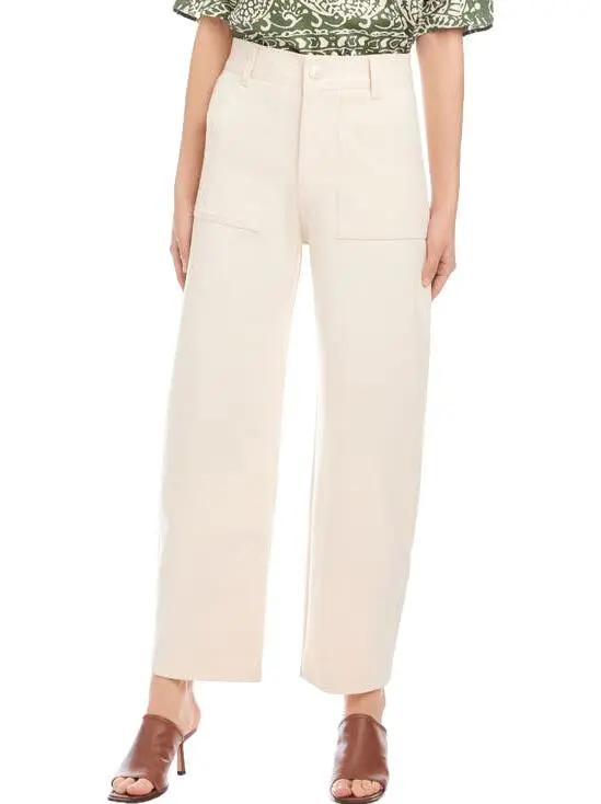 Fifteen Twenty Stevie High-waist Barrel Leg Pants - Cream
