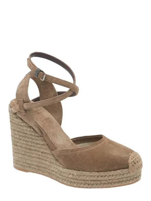 Brunello Cucinelli Espadrille Wedge Sandal - Brown