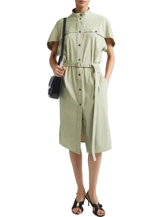FERRAGAMO Stretch Poplin Shirt Dress - Burnt Sage