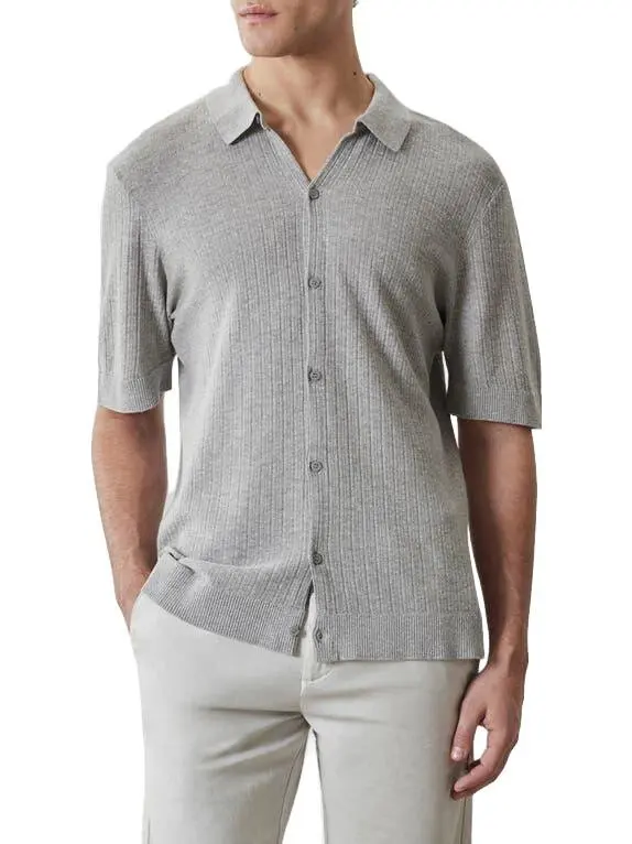 Robert Barakett Kestrel Short Sleeve Cardigan - Grey