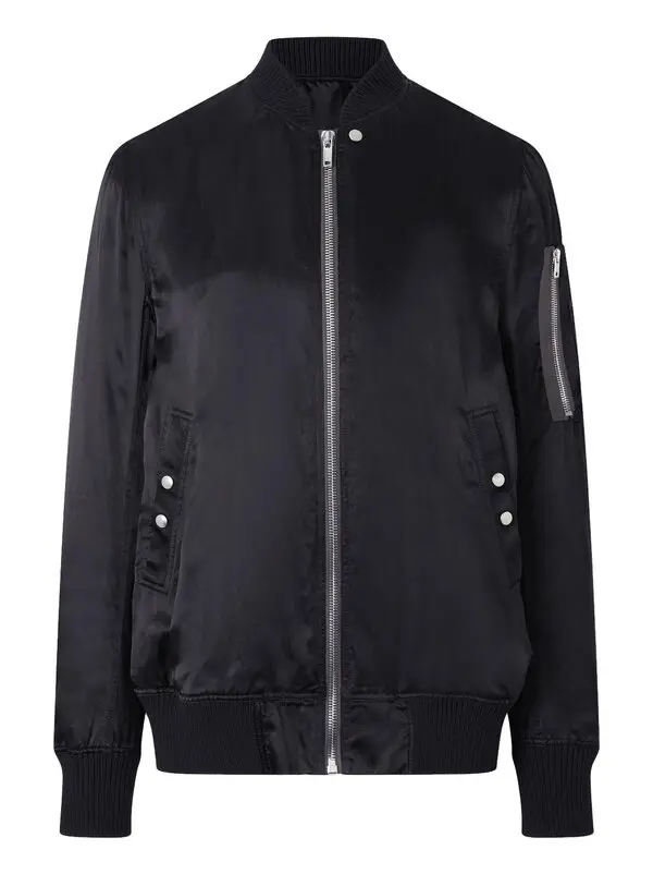 Rick Owens Classic Flight Satin Bomber Jacket - Black