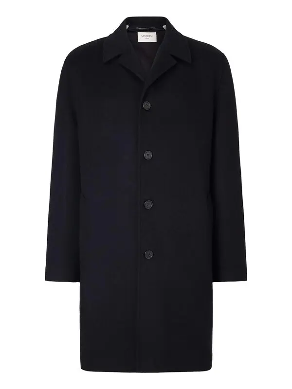 Saint Laurent Cashmere Button-down Coat - Black