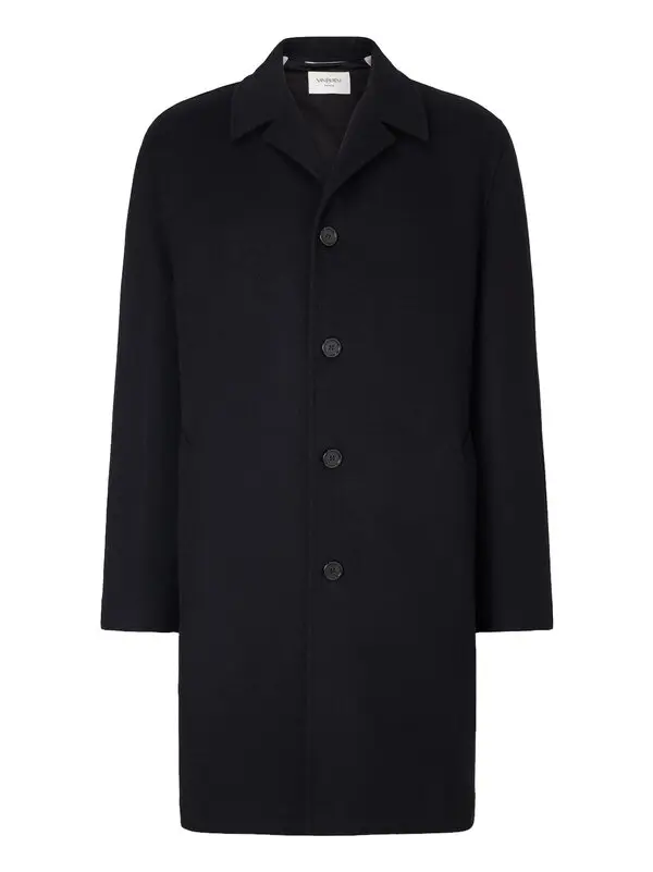 Saint Laurent Knee-length Cashmere Coat - Blue