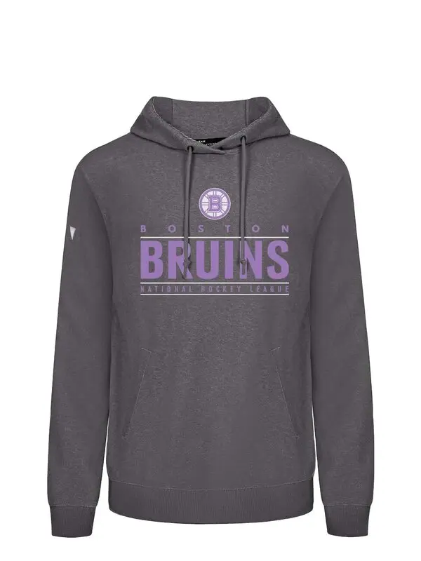 LEVELWEAR Boston Bruins Hockey Fights Cancer Pullover Hoodie - Gray