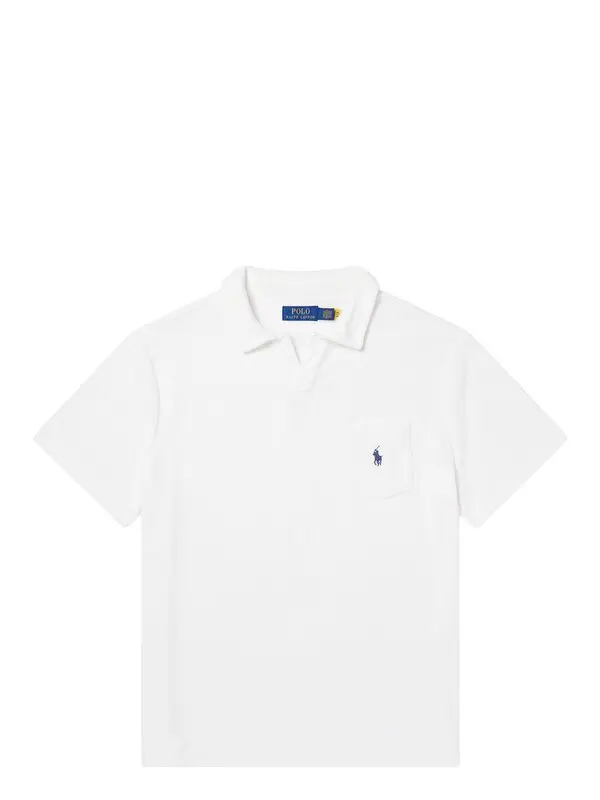 Polo Ralph Lauren Logo-embroidered Cotton-blend Terry Polo Shirt - White