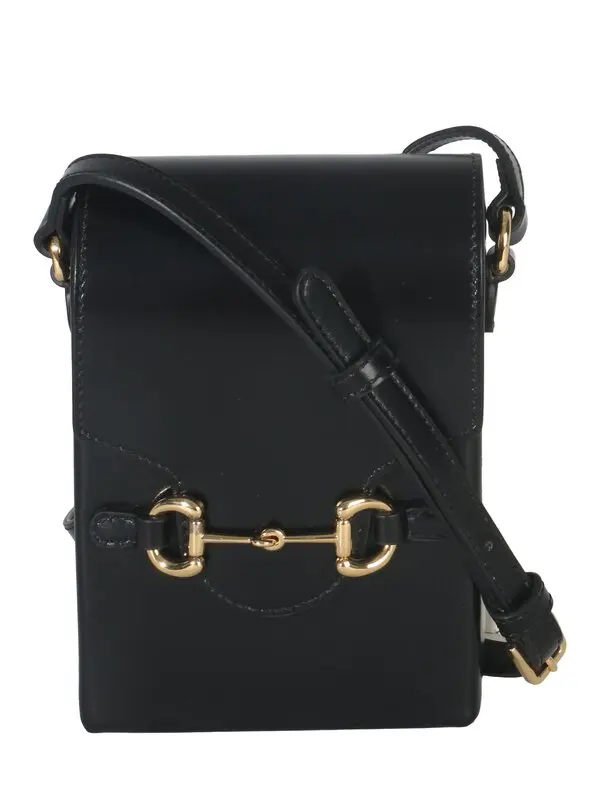 Gucci Plutone Calfskin Horsebit 1955 Crossbody Bag - Black