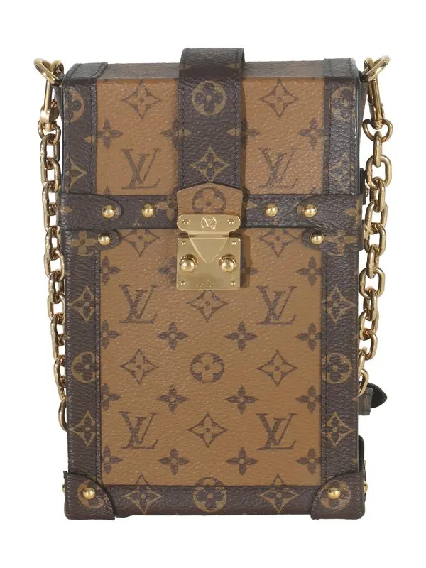 LOUIS VUITTON Monogram Reverse Canvas Vertical Trunk Pochette - Brown